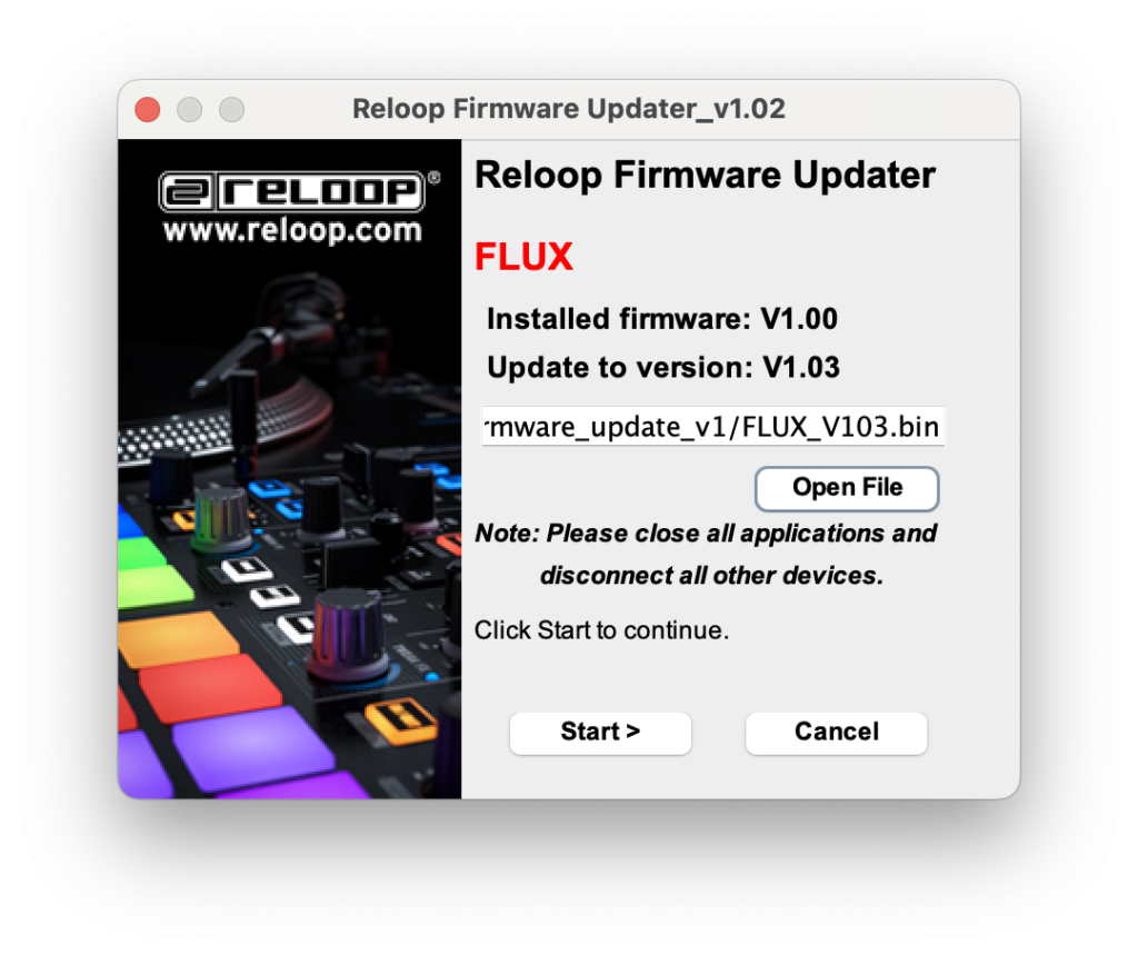[FLUX] ファームウェアのアップデート方法 - Dirigent | ディリゲント